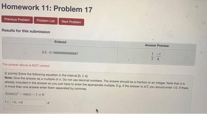 Solved Homework 11 Problem 17 Previous Problem Problem List