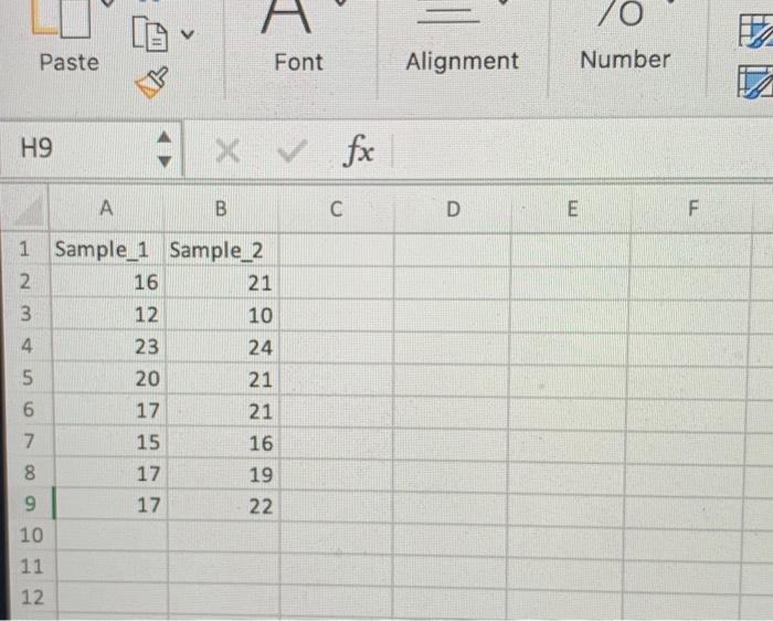 Solved Alignment Number fx C D E FThe accompanying data file | Chegg.com