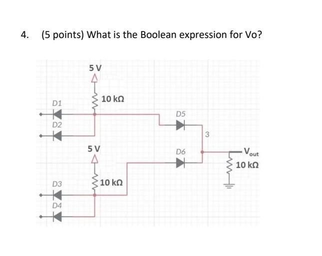 Solved 4. (5 points) What is the Boolean expression for Vo? | Chegg.com