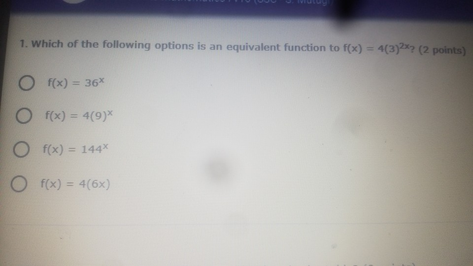 Solved 1. Which of the following options is an equivalent | Chegg.com
