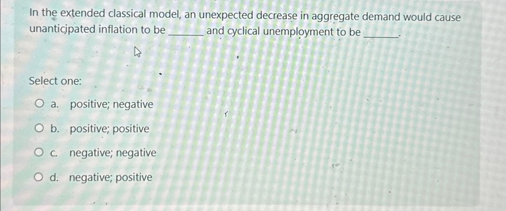 Solved In the extended classical model, an unexpected | Chegg.com