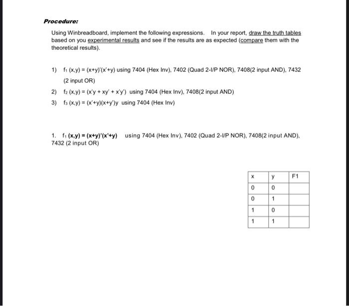 Solved Procedure: Using Winbreadboard, implement the | Chegg.com