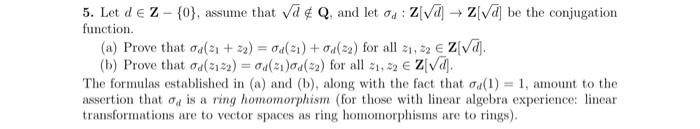 Solved The subset Z of C is closed under the addition and | Chegg.com