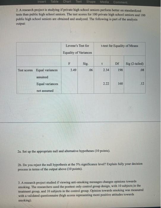 Solved Insert Table Chart Text Shape Media Comment 2. A | Chegg.com