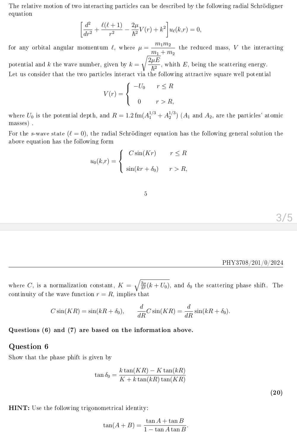 Solved The relative motion of two interacting particles can | Chegg.com
