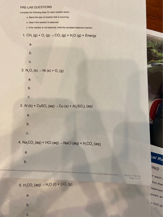 Solved PRE-LAB QUESTIONS Complete the following steps for | Chegg.com