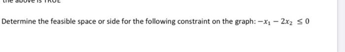 Solved Determine the feasible space or side for the | Chegg.com