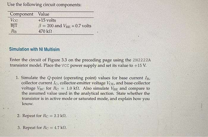 Solved Use the following circuit components: Simulation with | Chegg.com