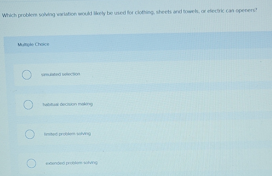 Solved Which problem solving variation would likely be used | Chegg.com