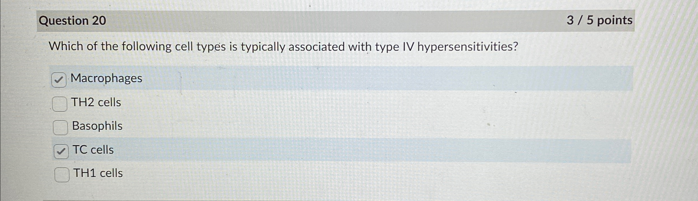 Solved Question 2035 ﻿pointsWhich of the following cell | Chegg.com