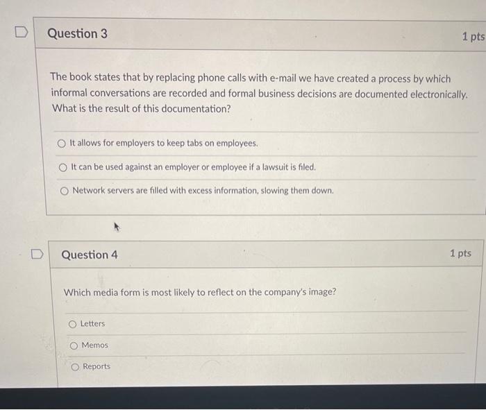 Solved Question 1 Which of the following suggestions is | Chegg.com