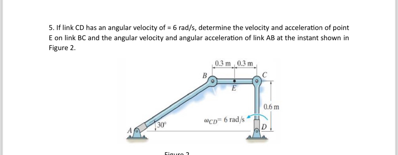 Solved If link CD ﻿has an angular velocity of =6rads, | Chegg.com