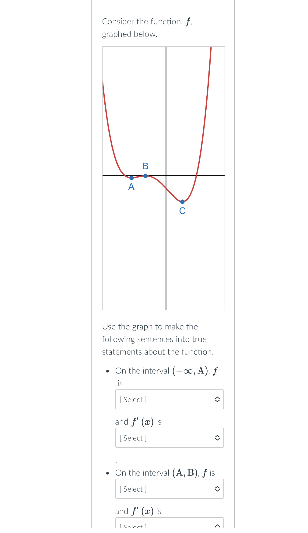 Solved Consider the function, f, ﻿graphed below.Use the | Chegg.com
