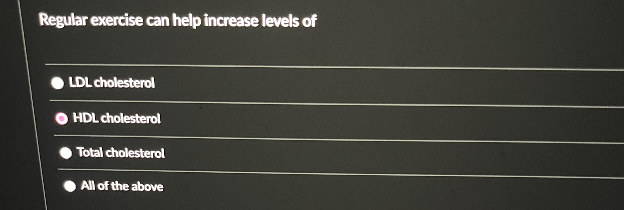 Solved Regular exercise can help increase levels | Chegg.com