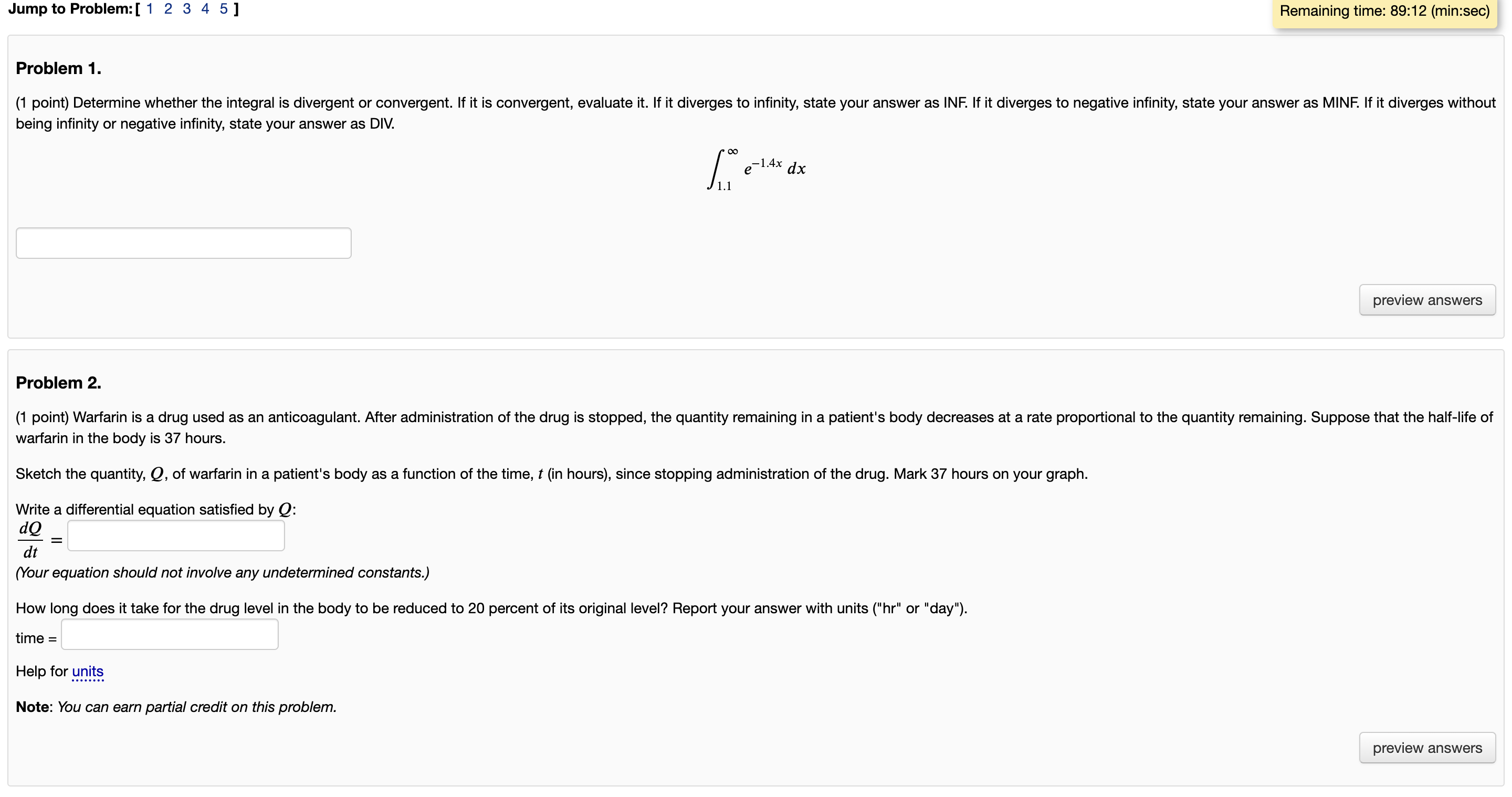 Solved Problem 1.being infinity or negative infinity, state | Chegg.com