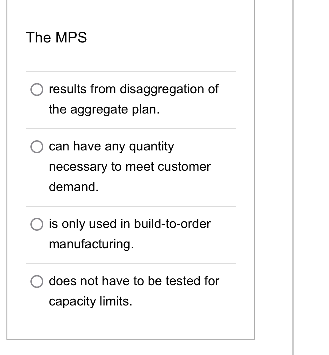 Solved The MPSresults from disaggregation of the aggregate | Chegg.com