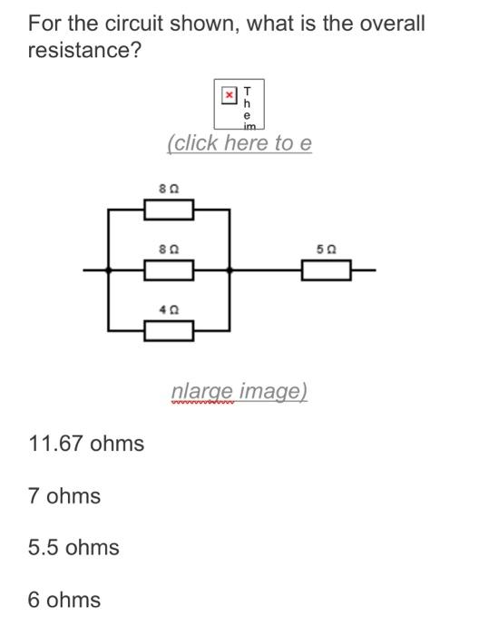 Solved For the circuit shown, what is the overall | Chegg.com
