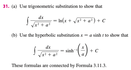 Solved (a) ﻿Use trigonometric substitution to show | Chegg.com
