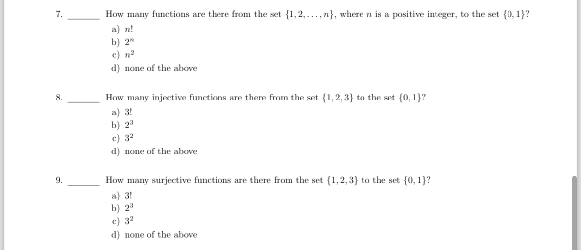 Solved How many functions are there from the set | Chegg.com