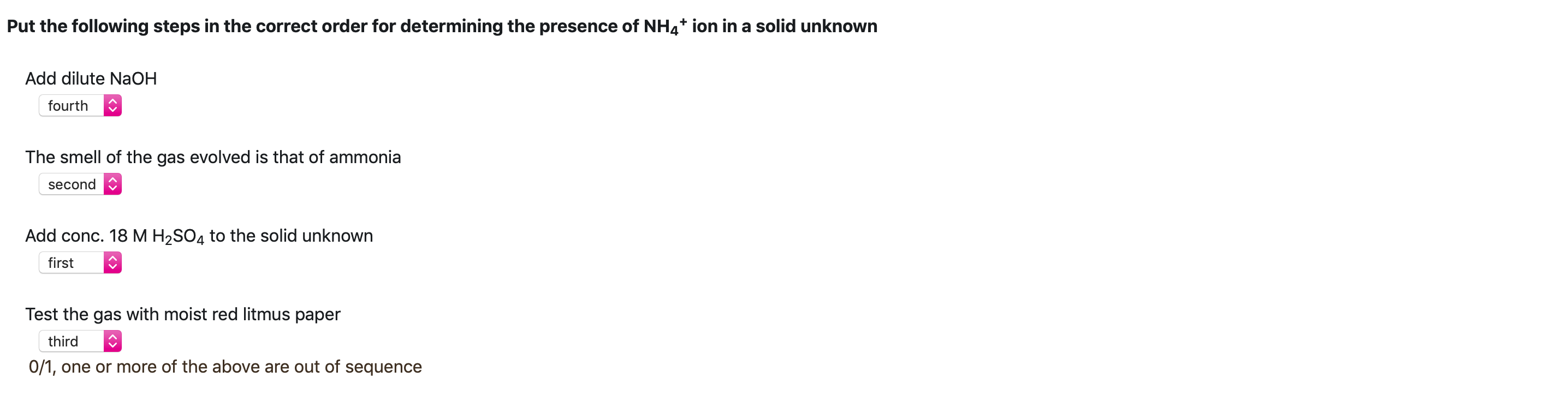 Solved Put the following steps in the correct order for | Chegg.com