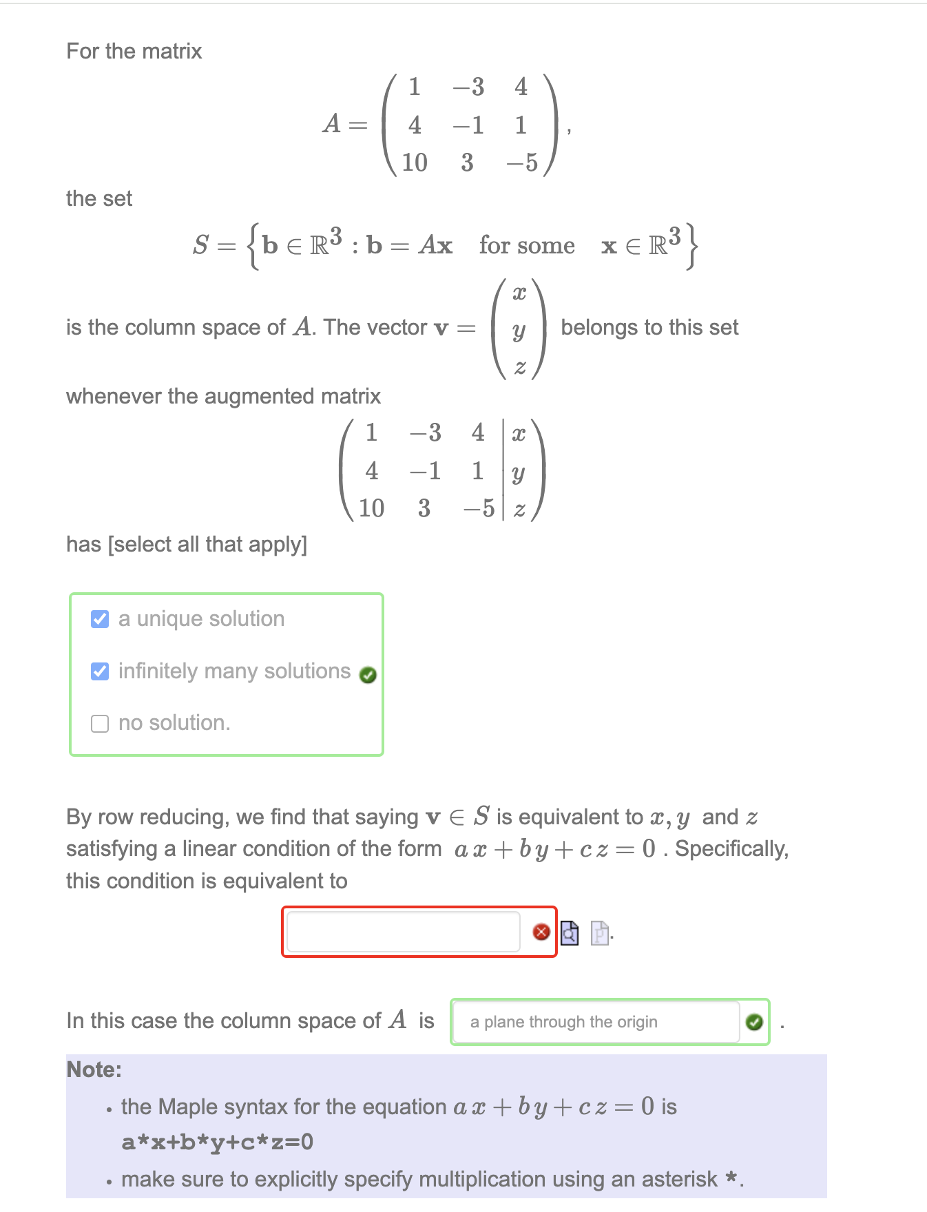 Solved For the matrixA=([1,-3,4],[4,-1,1],[10,3,-5])the | Chegg.com