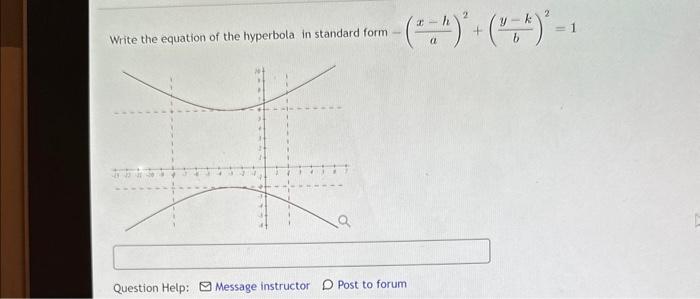 Solved m−(ax−h)2+(by−k)2=1 | Chegg.com