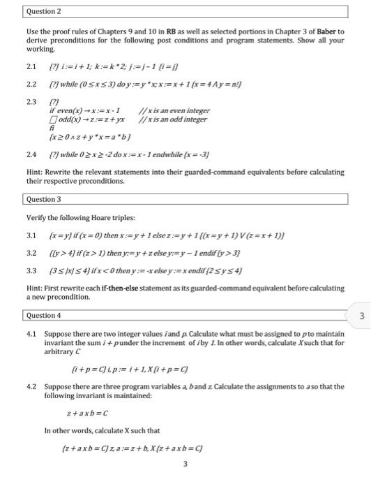 Solved Use the proof rules of Chapters 9 and 10 in RB as | Chegg.com