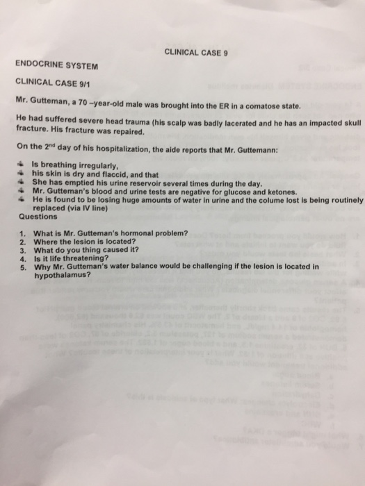 Solved CLINICAL CASE 9 ENDOCRINE SYSTEM CLINICAL CASE 9/1 | Chegg.com