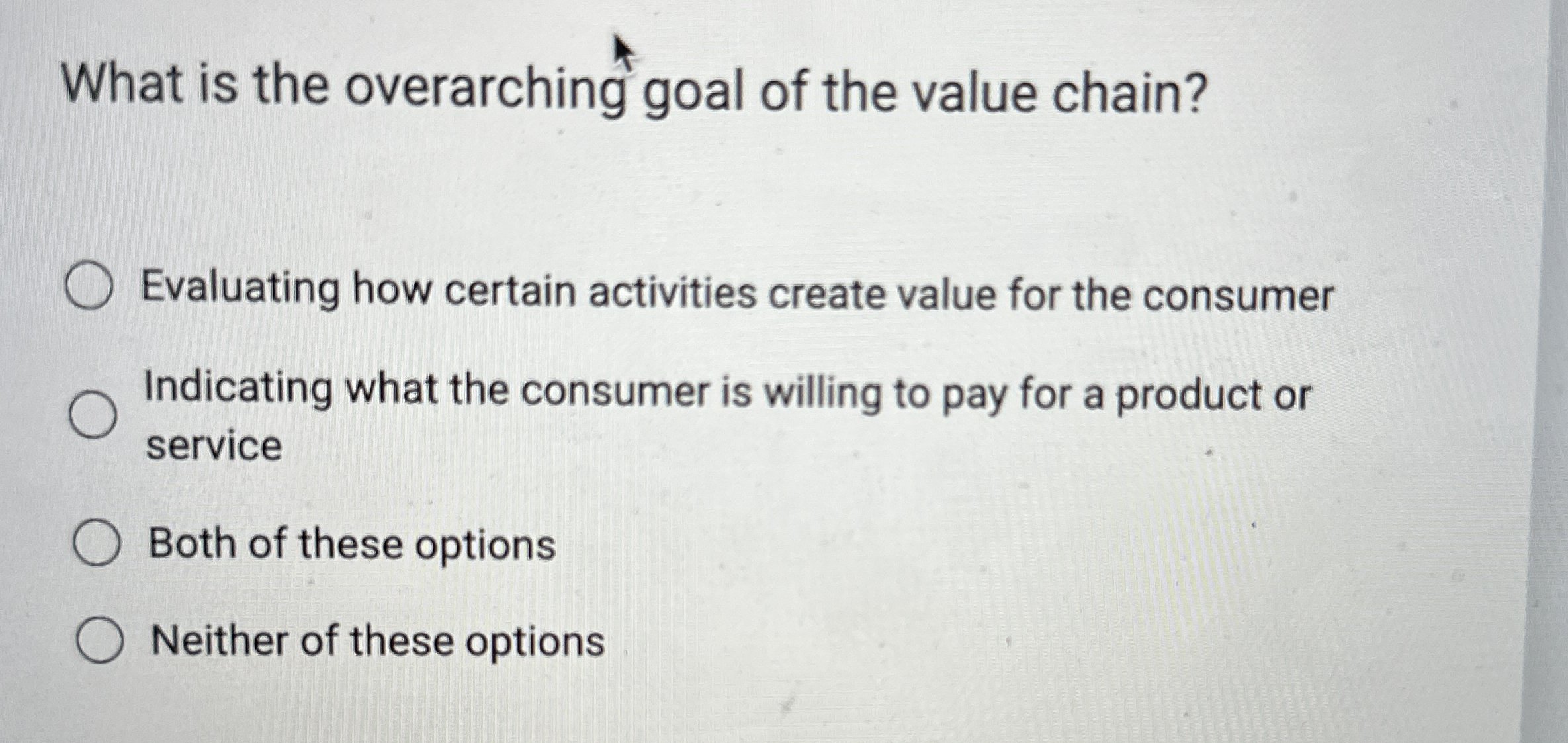 Solved What is the overarching goal of the value | Chegg.com