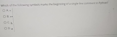 Solved Which of the following symbols marks the beginning of | Chegg.com