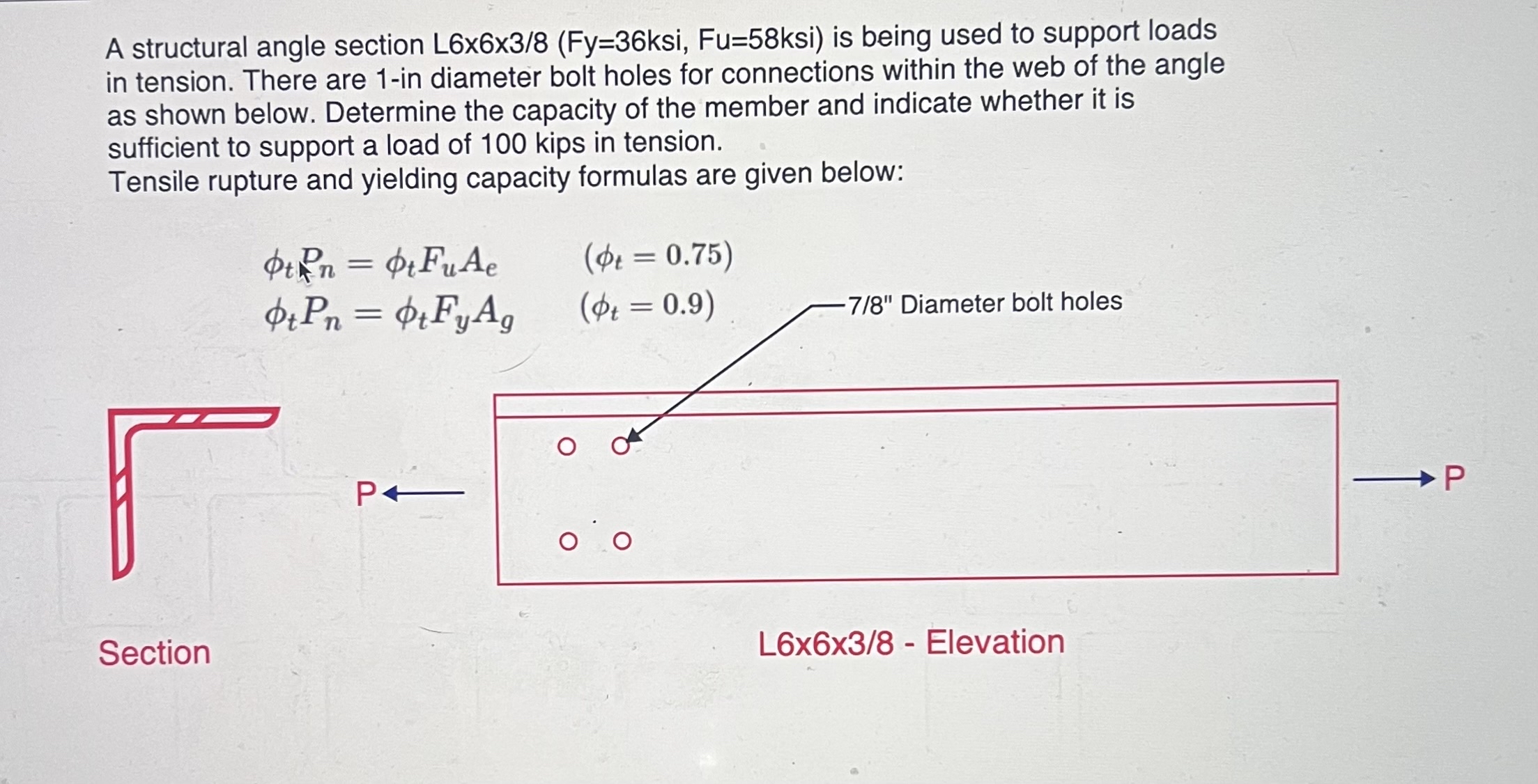 Solved A structural angle section | Chegg.com