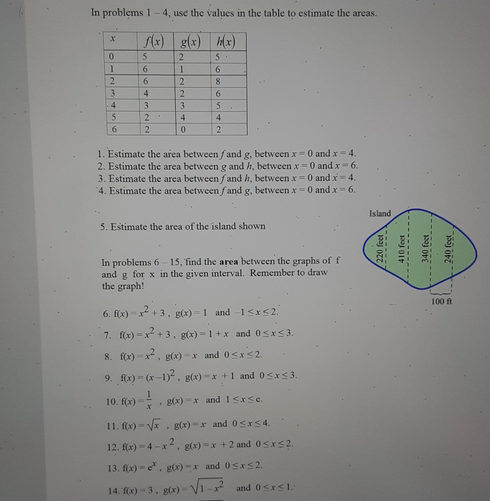 Solved In problems 1 - 4, use the values in the table to | Chegg.com