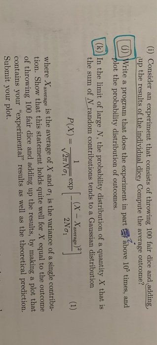 Solved (i) Consider an experiment that consists of throwing | Chegg.com