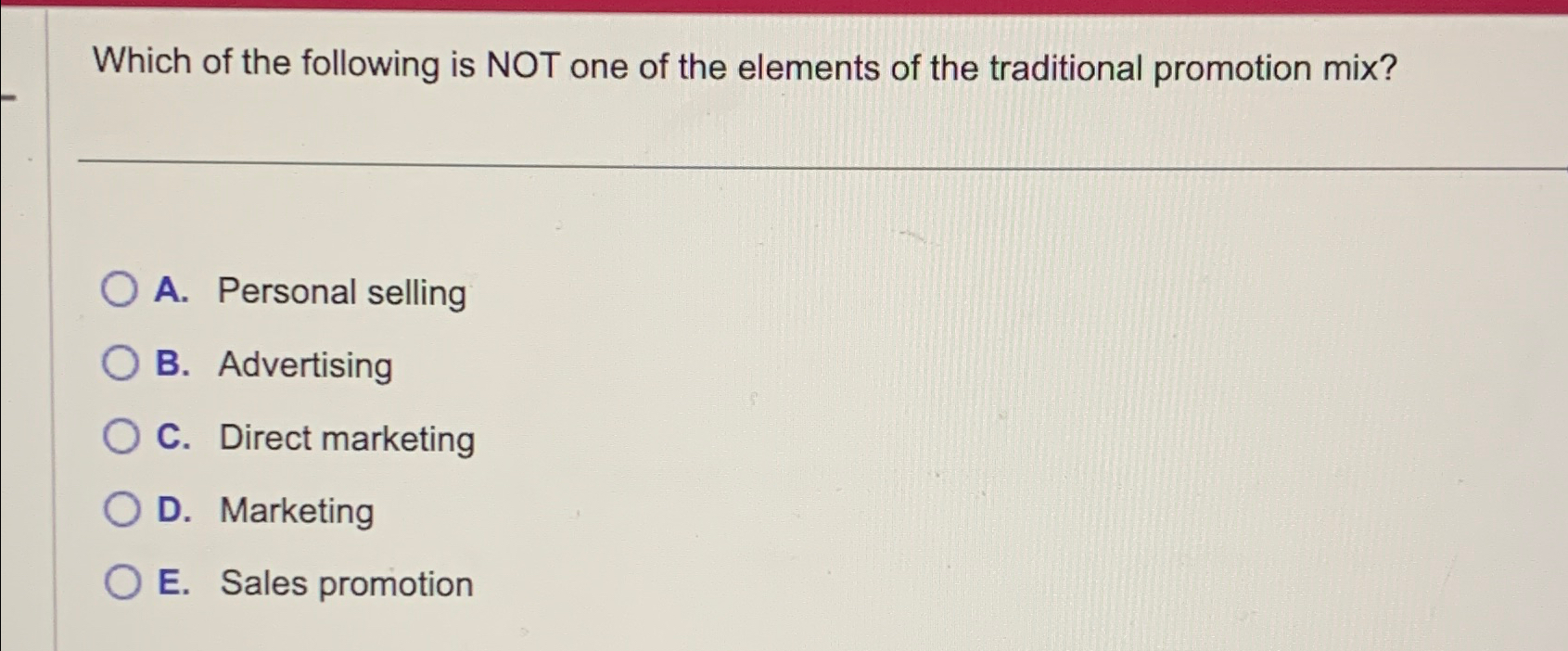 Solved Which of the following is NOT one of the elements of | Chegg.com