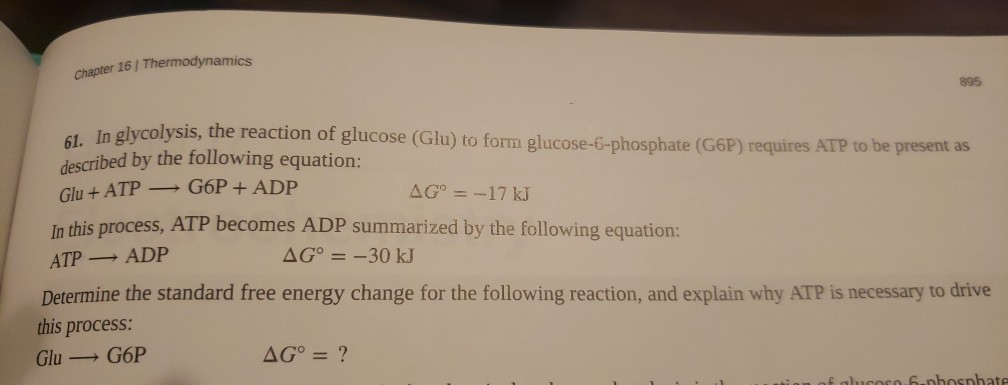Solved Chapter 16 / Thermodynamics 895 In glycolysis, the | Chegg.com