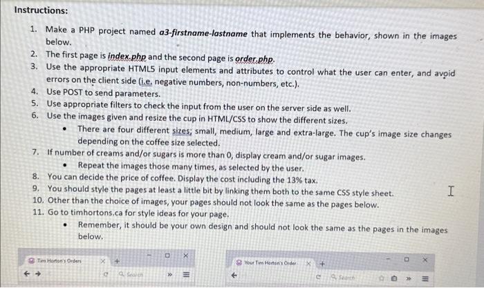 Solved 1. Make a PHP project named a3-firstname-lastname | Chegg.com