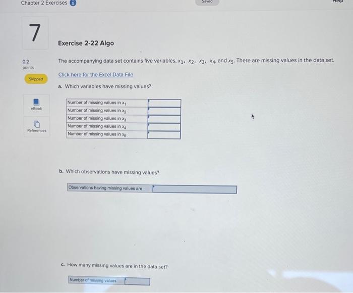 Solved The accompanying data set contains five variables, | Chegg.com