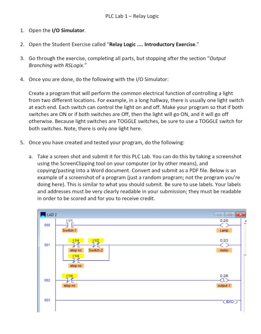 Solved 2. Open the Student Exercise called "Relay Logic .... | Chegg.com