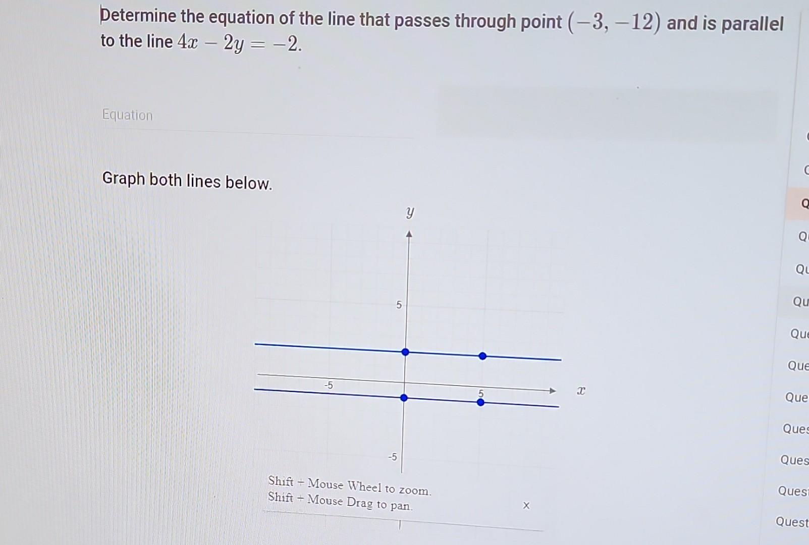 Solved Determine the equation of the line that passes | Chegg.com