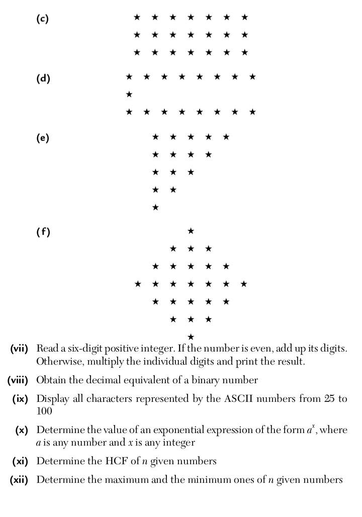Solved Construct flowcharts to show the following: (i) Print | Chegg.com