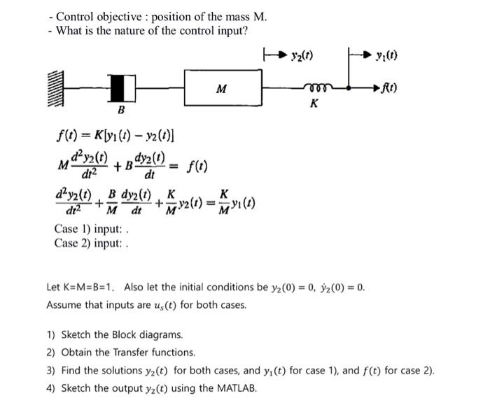 Solved - Control objective : position of the mass M. - What | Chegg.com