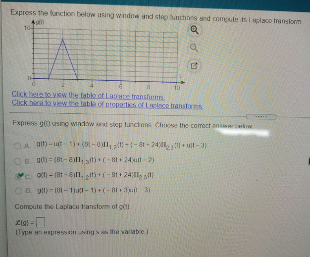 Solved Express the function below using window and step | Chegg.com