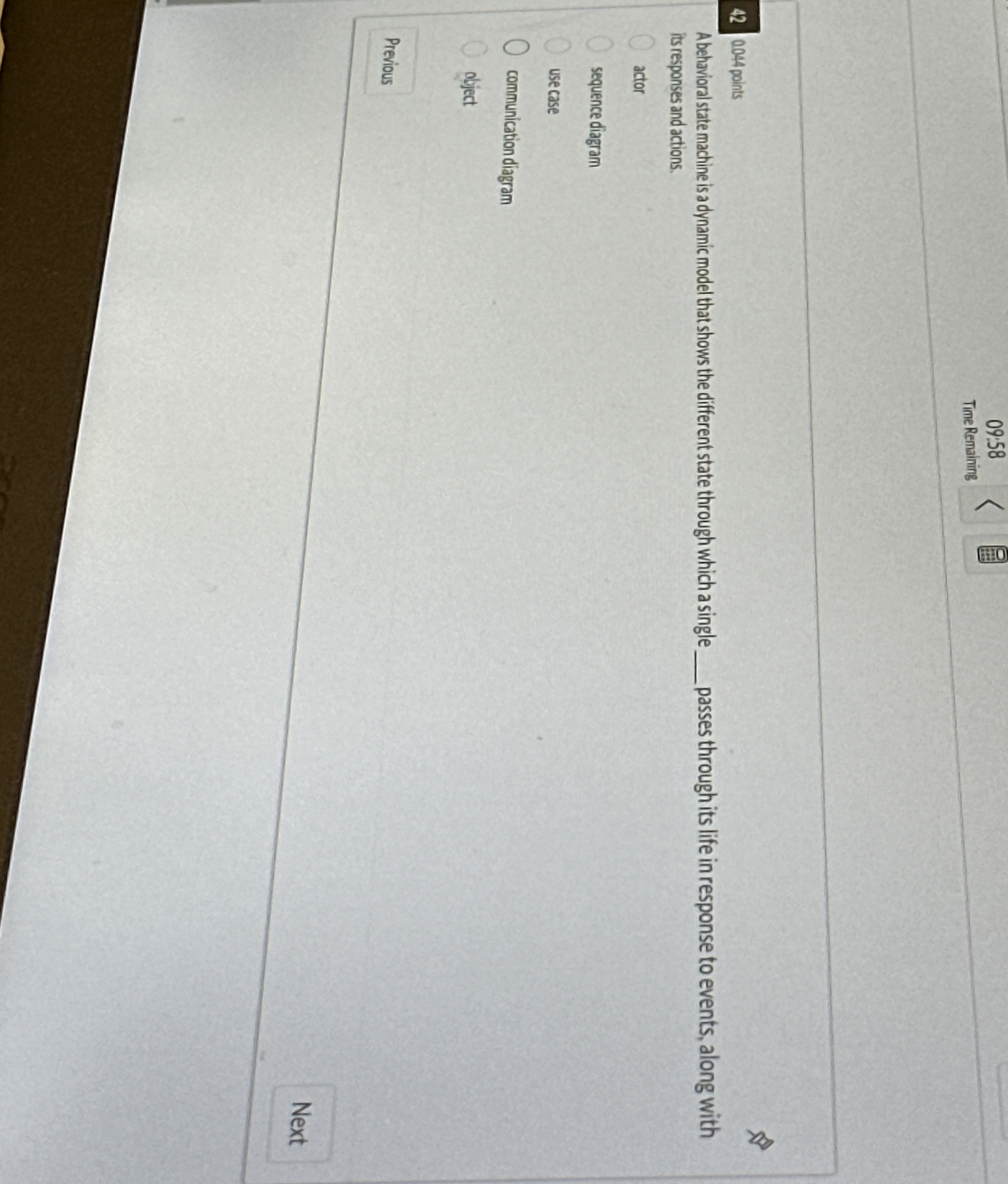 Solved A behavioral state machine is a dynamic model that | Chegg.com