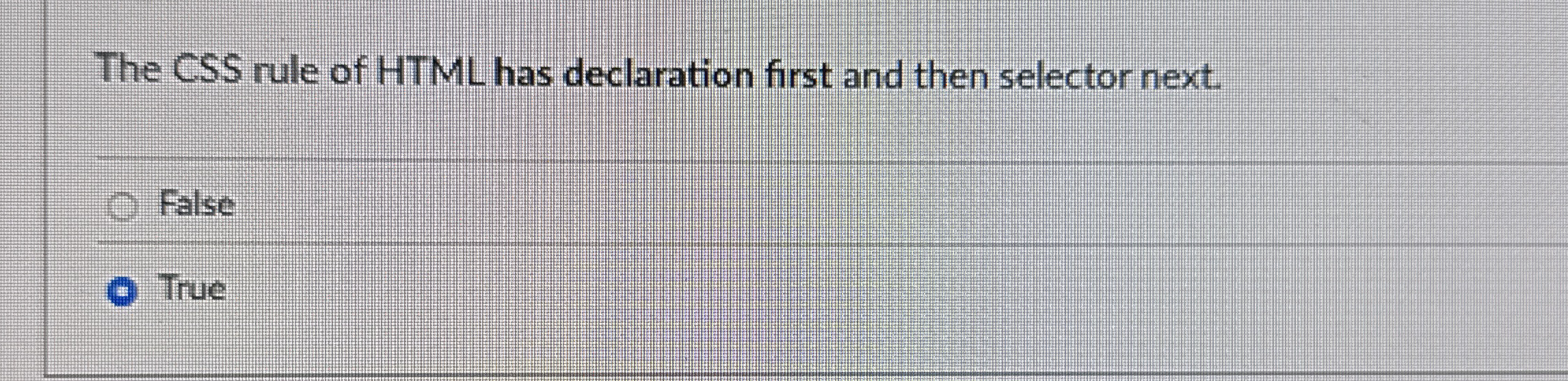 Solved The CSS rule of HTML has declaration first and then | Chegg.com