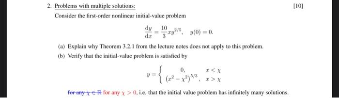 Solved 2 Problems With Multiple Solutions Consider The