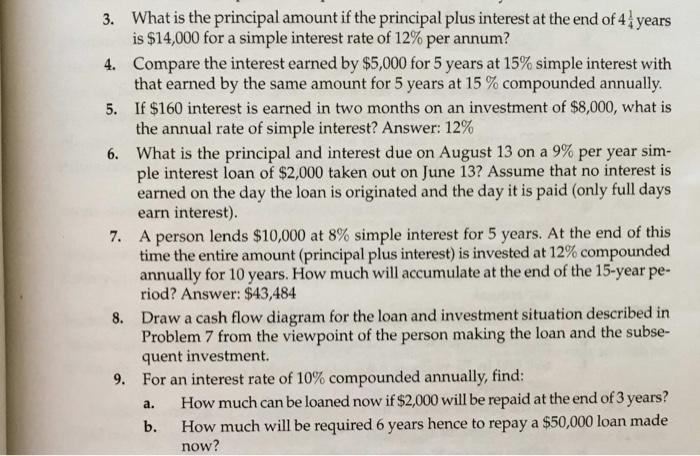 Solved 3. What is the principal amount if the principal plus | Chegg.com