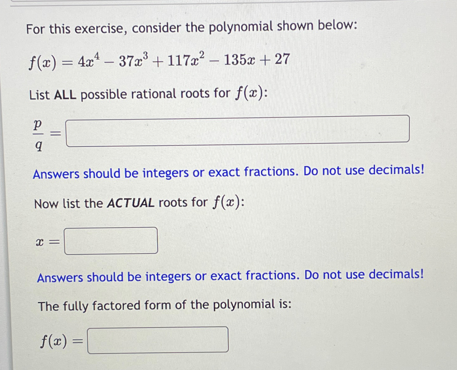 Solved For this exercise, consider the polynomial shown | Chegg.com