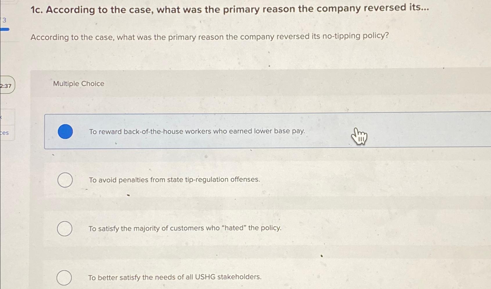 Solved 1c. ﻿According to the case, what was the primary | Chegg.com