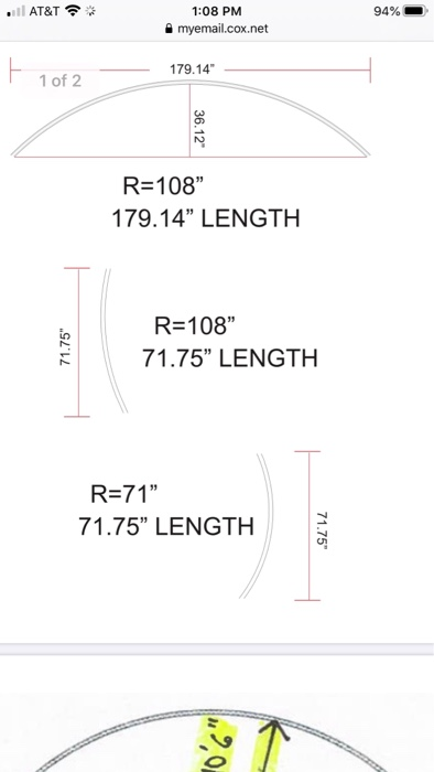 Solved I need to convert these three radii to degrees.The | Chegg.com