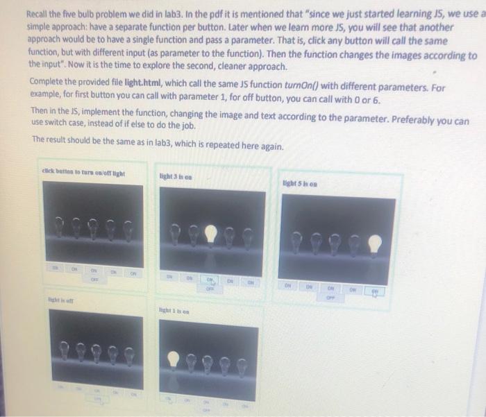 Solved Recall the five bulb problem we did in lab3. In the | Chegg.com
